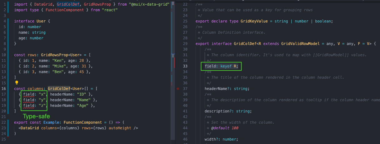 [data grid] Ensure GridColDef's field is type-safe · Issue #4623 · mui ...