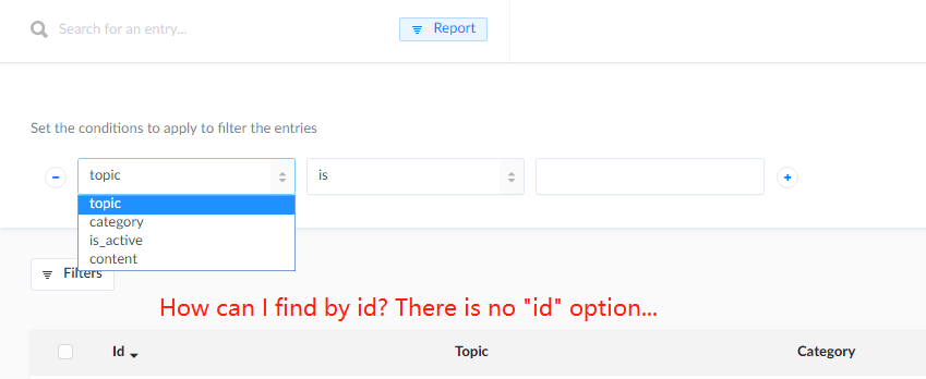 Add id option in filter of content manager · Issue #2893 · strapi/strapi · GitHub