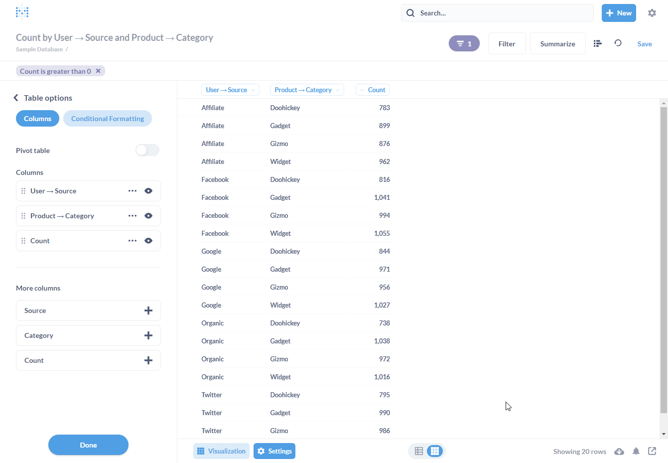 Applying filter to table visualization causes duplicate columns · Issue #26609 · metabase ...