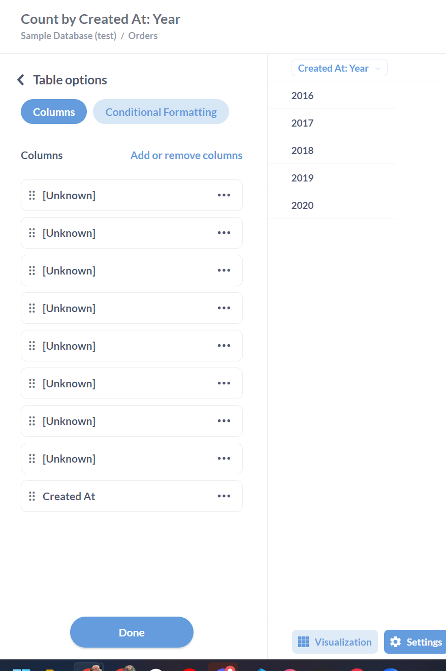 Table Columns showing [Unknown] · Issue #28304 · metabase/metabase · GitHub