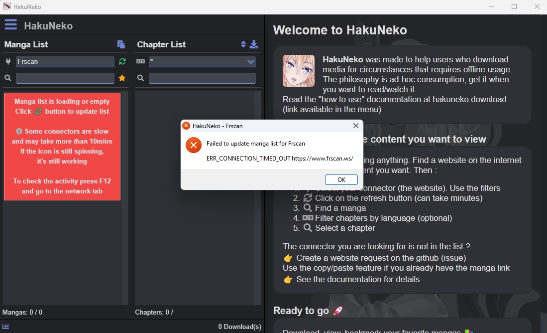 Fr Scan Connector Not Working · Issue 5773 · Manga Downloadhakuneko · Github