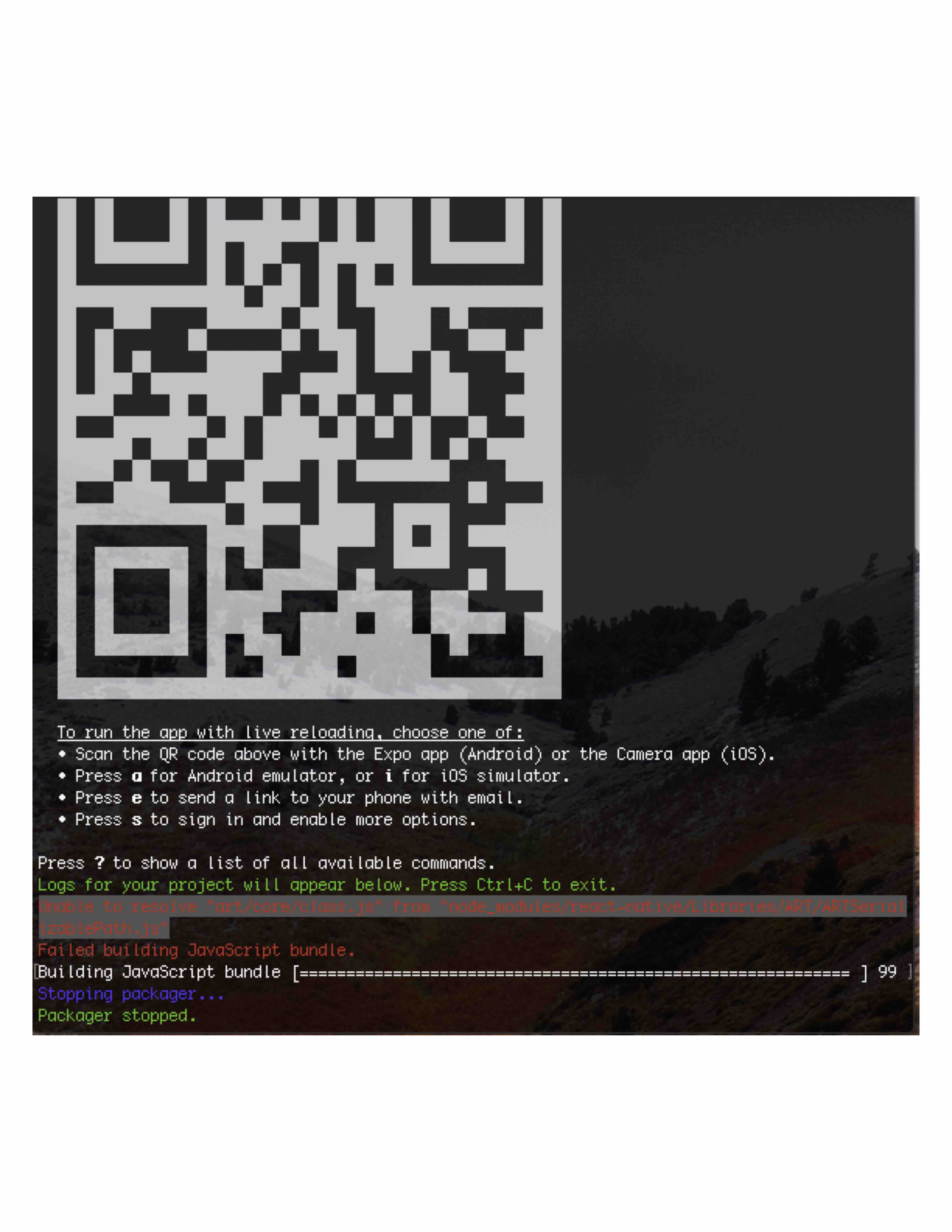 Unable to resolve "art/core/class.js" from "node_modules/react-native/Libraries/ART ...