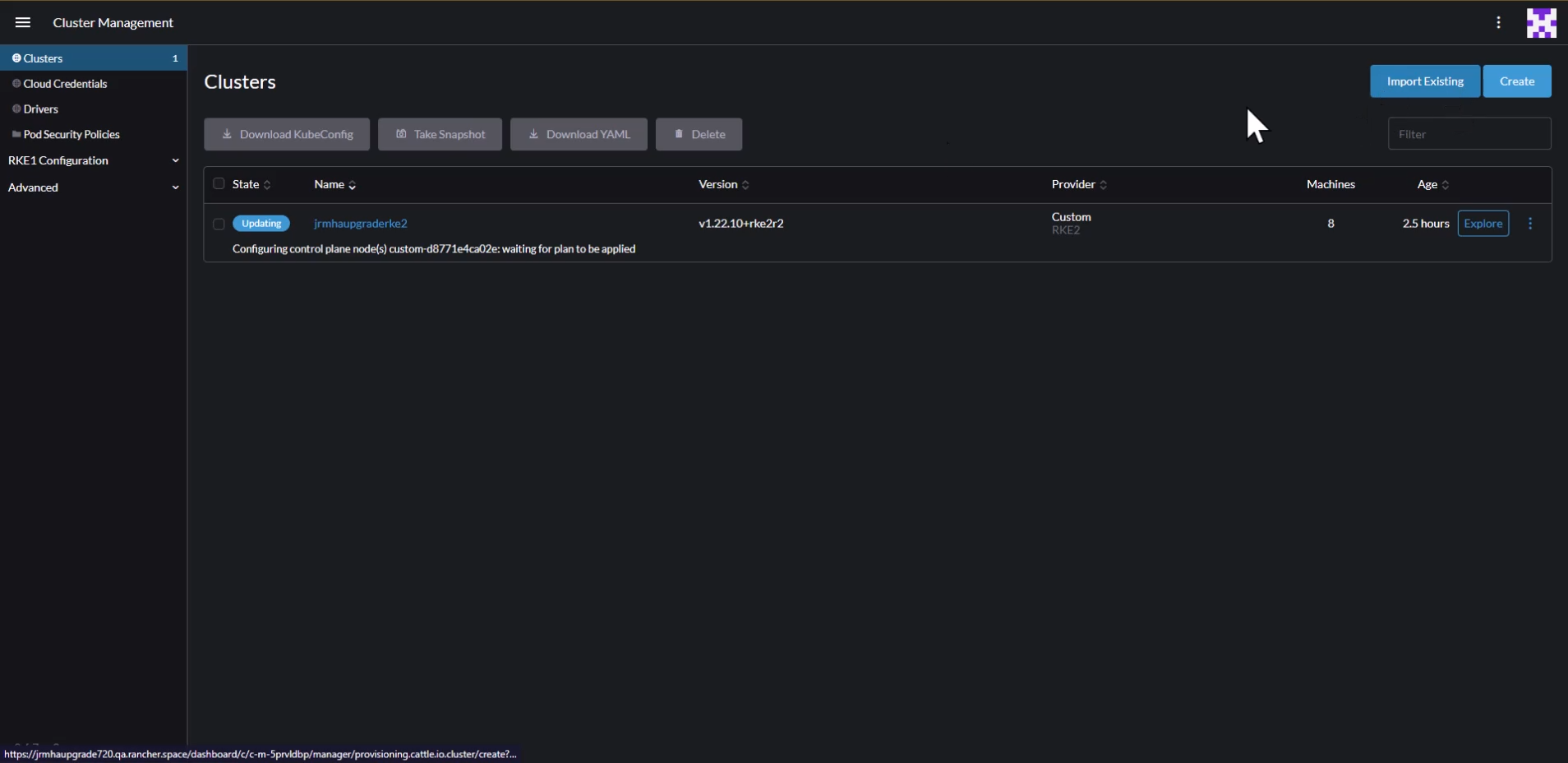 Unexpected "Updating" state on downstream RKE2 custom following rancher server upgrade · Issue ...