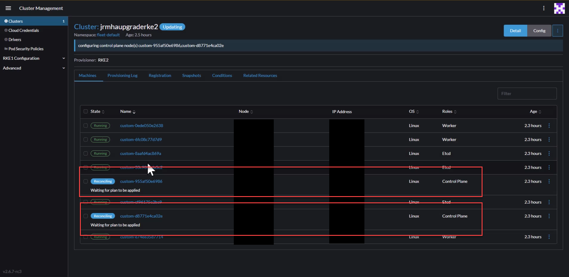 Unexpected "Updating" state on downstream RKE2 custom following rancher server upgrade · Issue ...