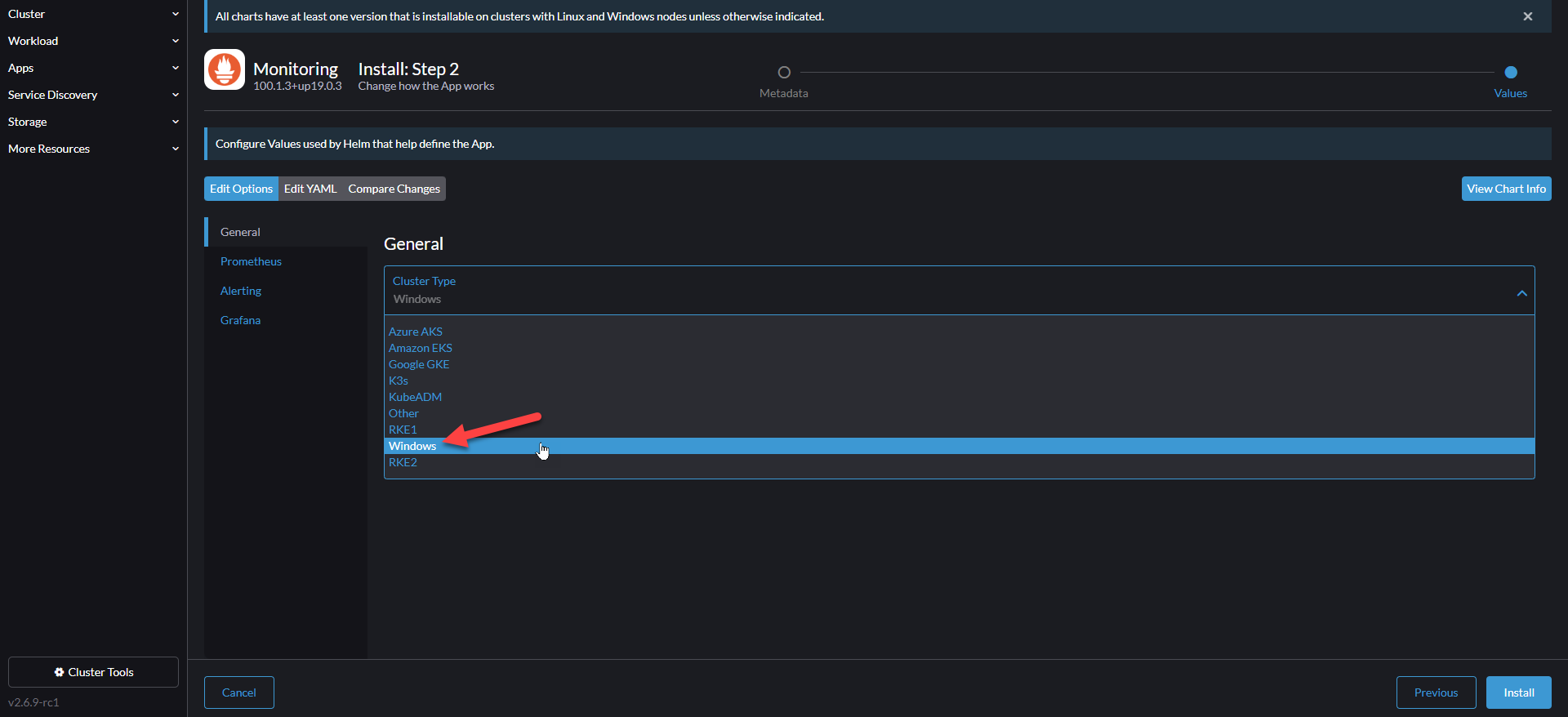 Change Name of Windows Option on Monitoring App · Issue #6987 · rancher/dashboard · GitHub