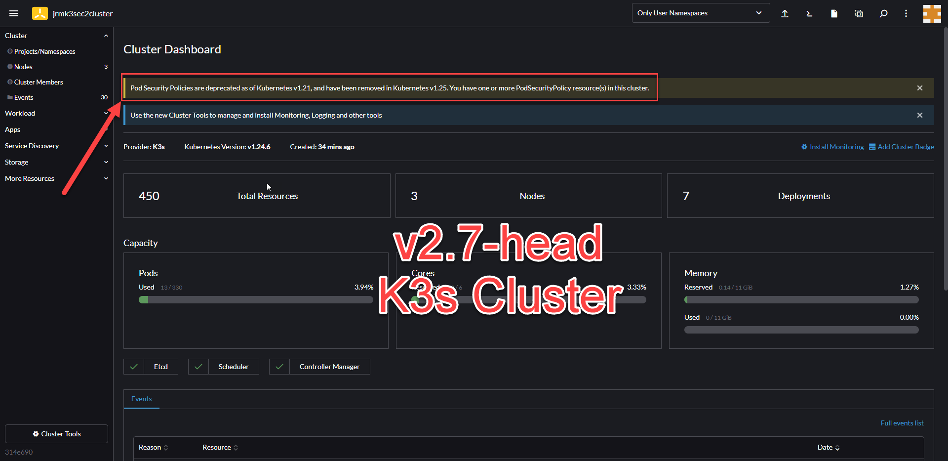 Improve PSP removal banner implementation · Issue #7012 · rancher/dashboard · GitHub