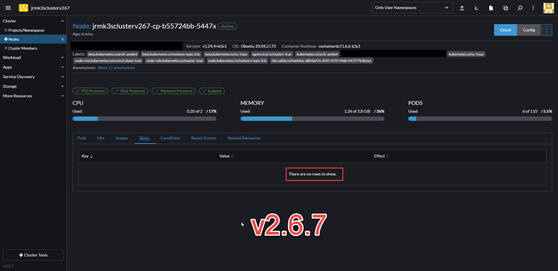 [BUG] k3s provisioned clusters from Rancher do not have taints on etcd/cp nodes · Issue #38681 ...