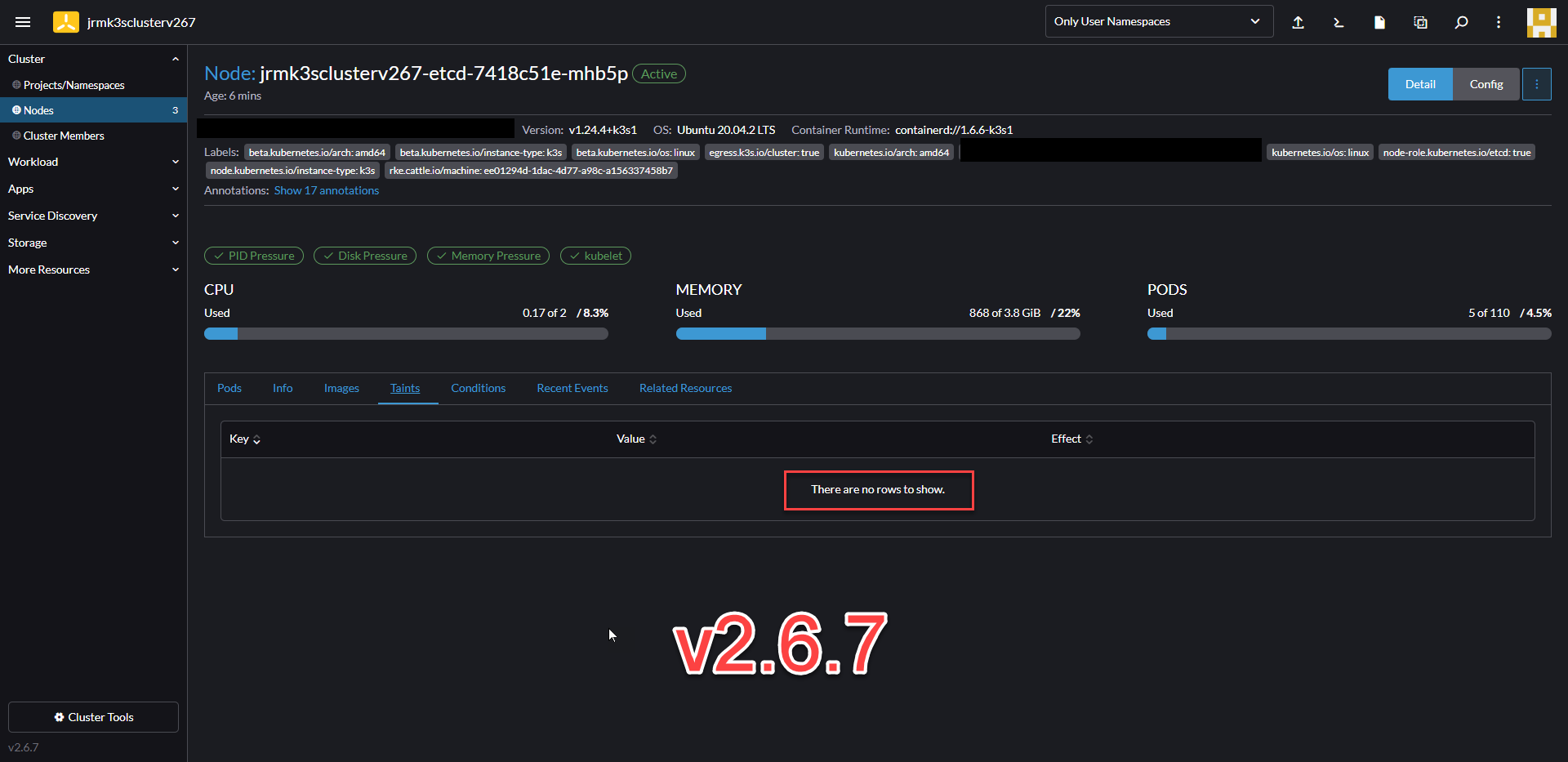 [BUG] k3s provisioned clusters from Rancher do not have taints on etcd/cp nodes · Issue #38681 ...