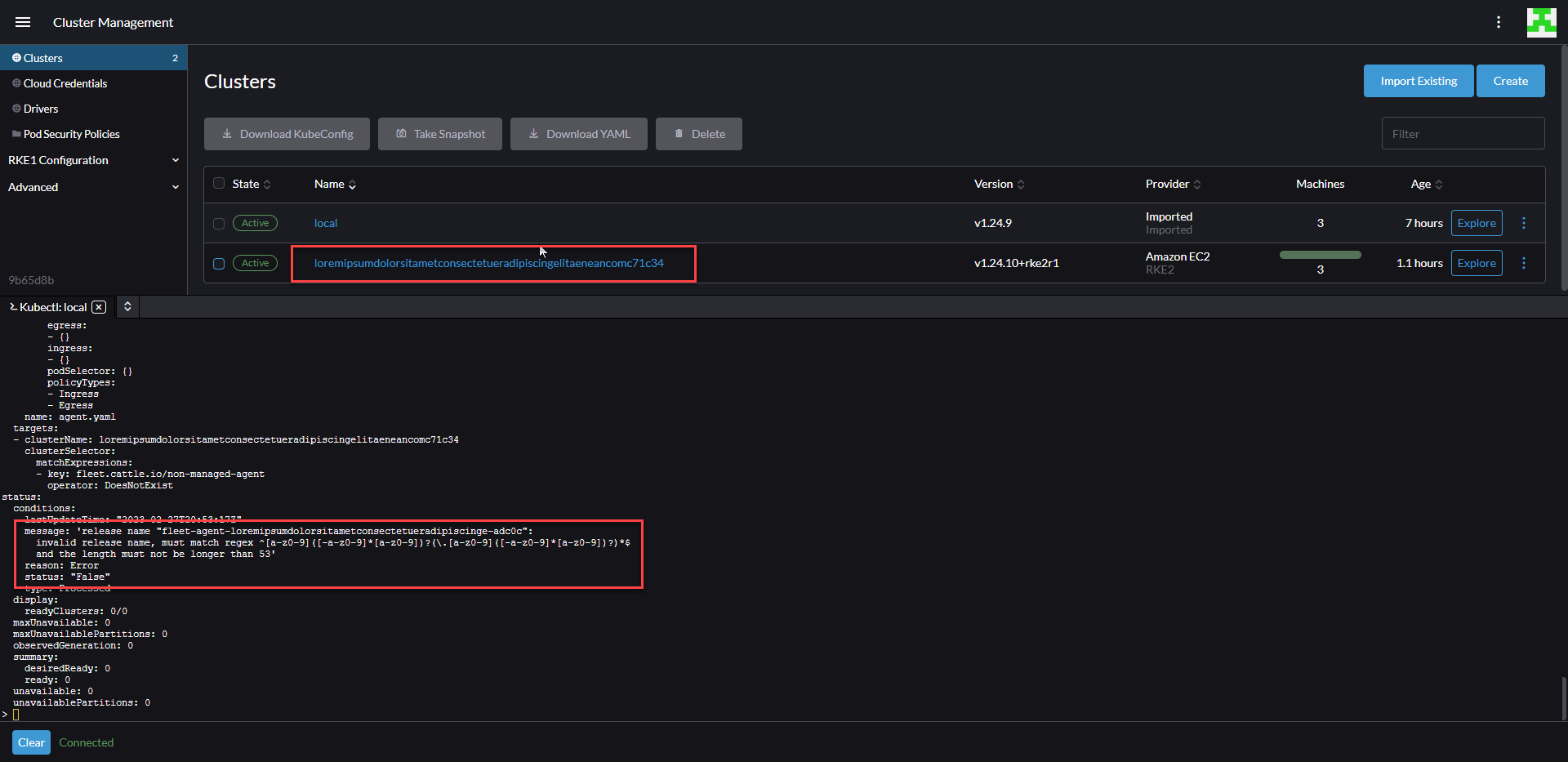 [BUG] Fleet-Agent bundle errors out depending on Cluster Name · Issue #40709 · rancher/rancher ...