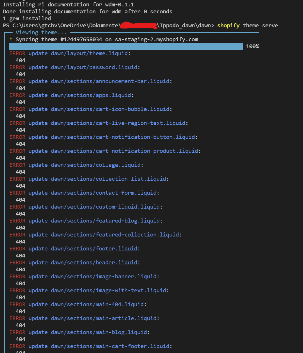 Shopify theme serve fails to sync all files of Dawn theme · Issue #1327 · Shopify/shopify-cli ...