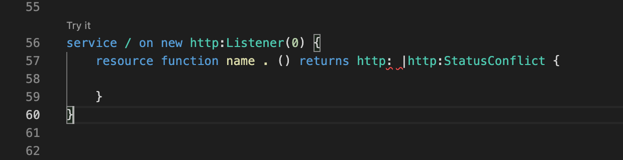 Tryit Code Action for the services are shown even when there are syntax errors · Issue #148 ...