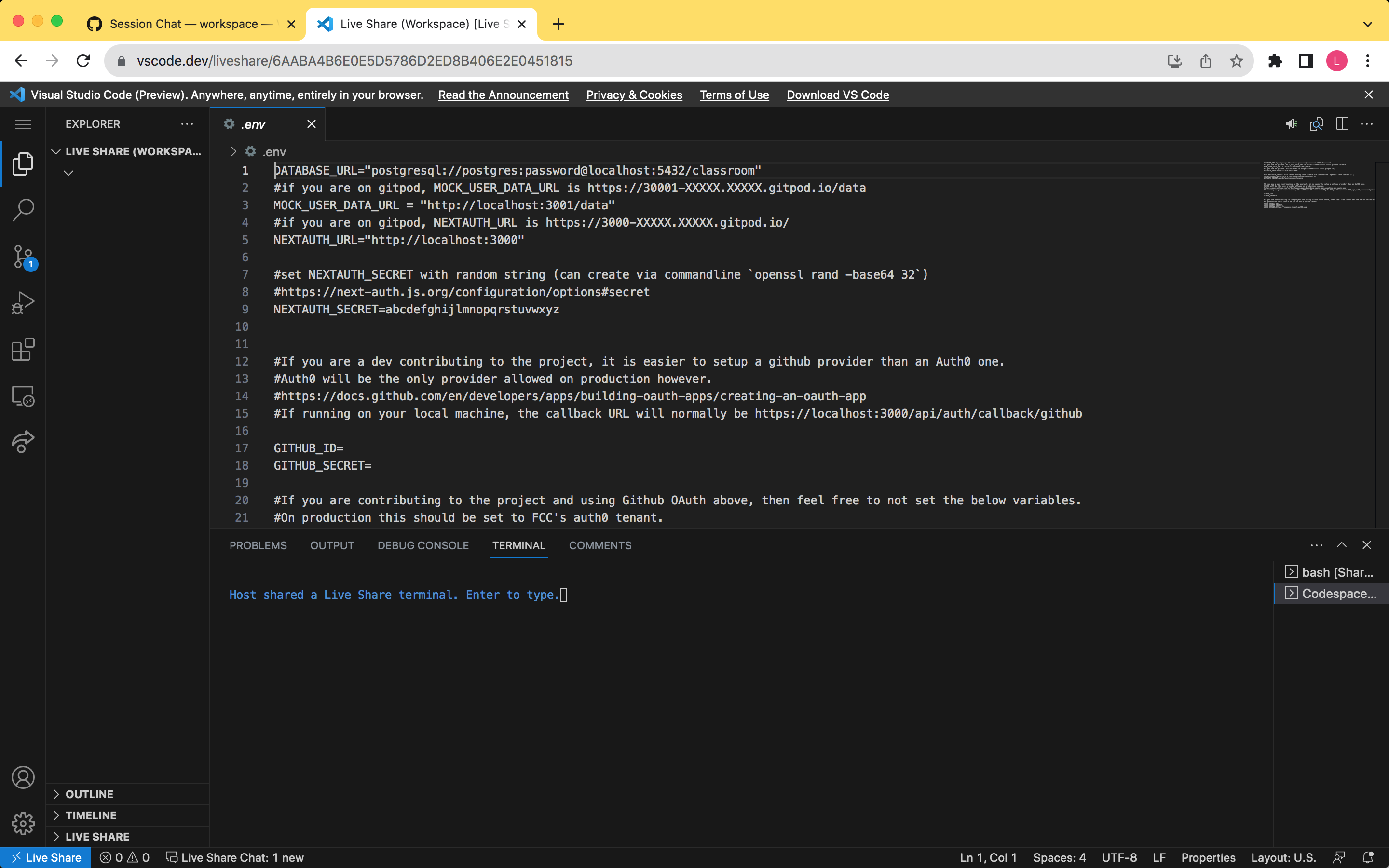 Add Visual Studio Code Live Share extension to GitHub CodeSpaces · Issue #393 · freeCodeCamp ...