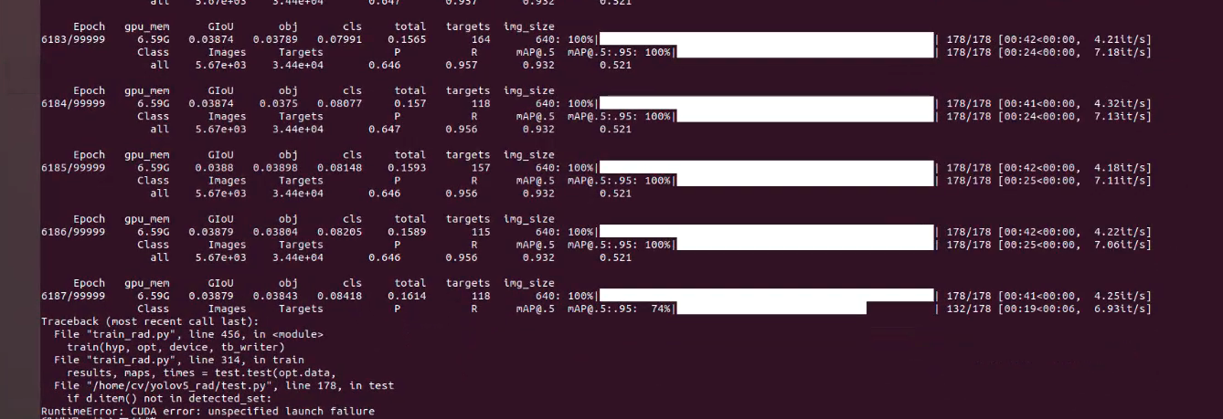 Runtime Error:CUDA error: unspecified launch failure · Issue #1269 · ultralytics/yolov5 · GitHub