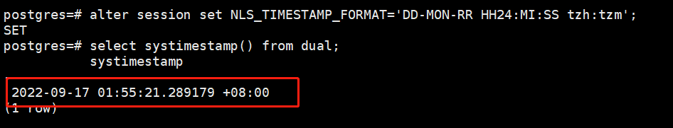 After changing the NLS time format, SYSTIMESTAMP does not display the time according to the ...