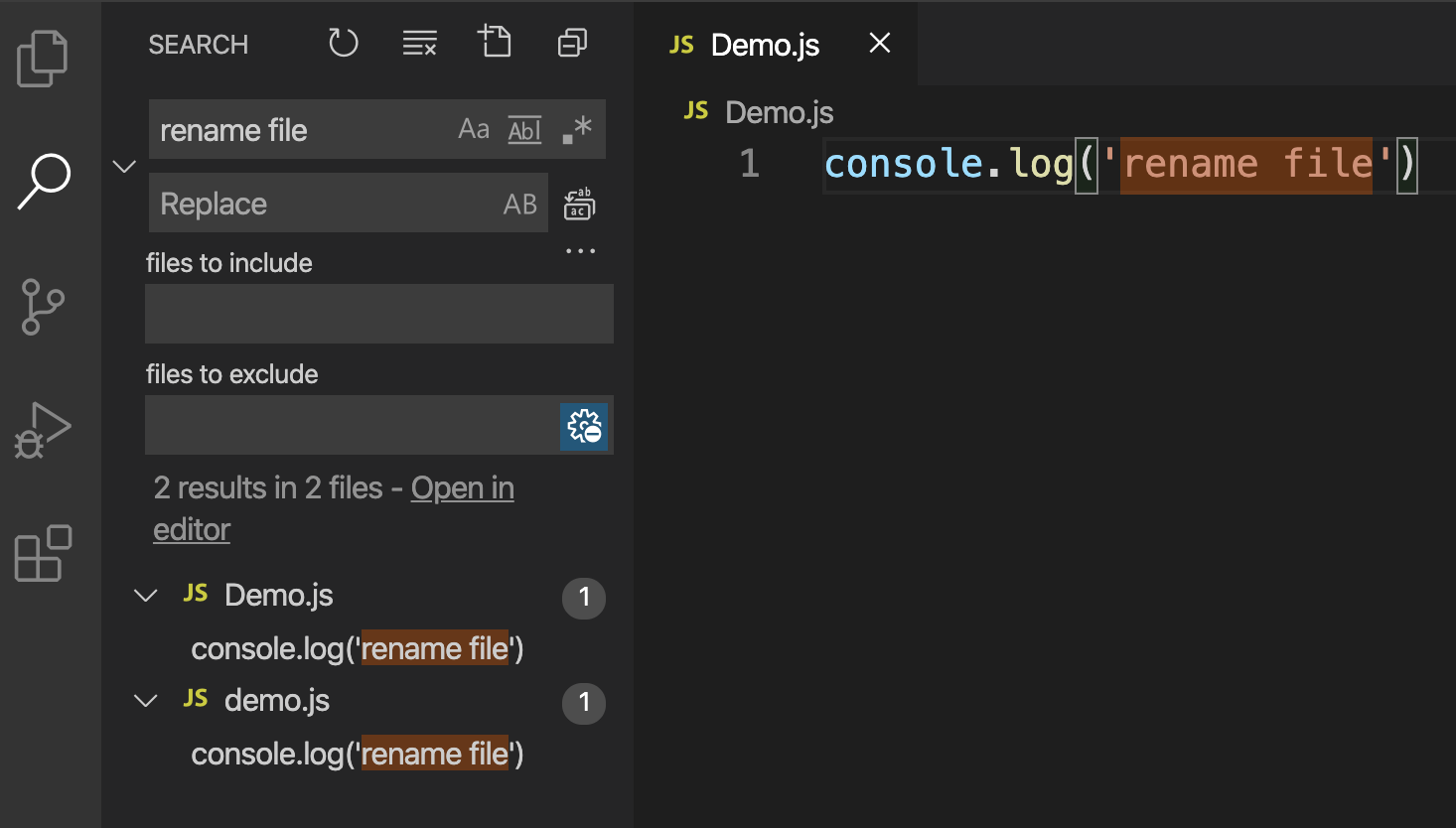 Duplicate search results after changing the case of filename · Issue #105612 · microsoft/vscode ...