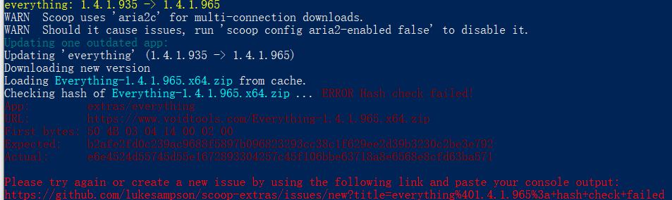 Everything141965 Hash Check Failed · Issue 3643 · Scoopinstallerextras · Github 5565