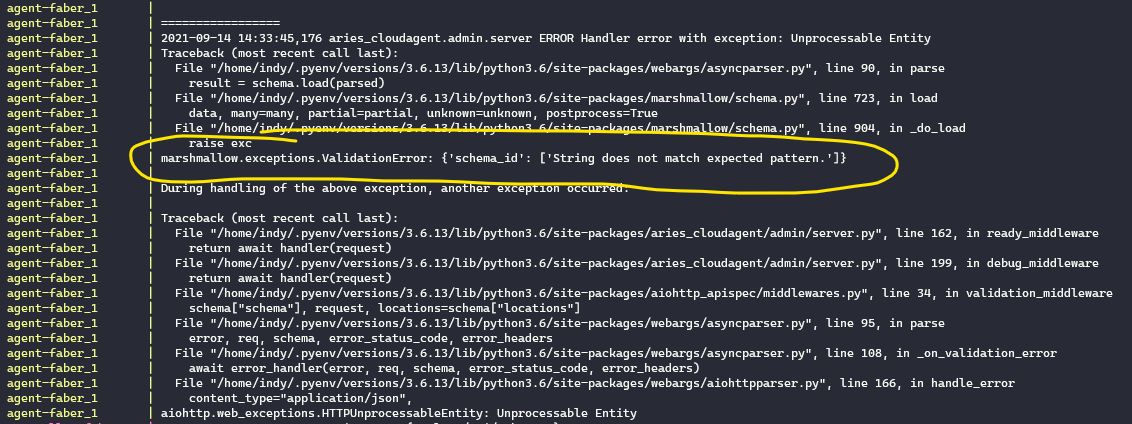 Schema creation fails after upgrade to 0.7.1 · Issue #1414 · openwallet-foundation/acapy · GitHub