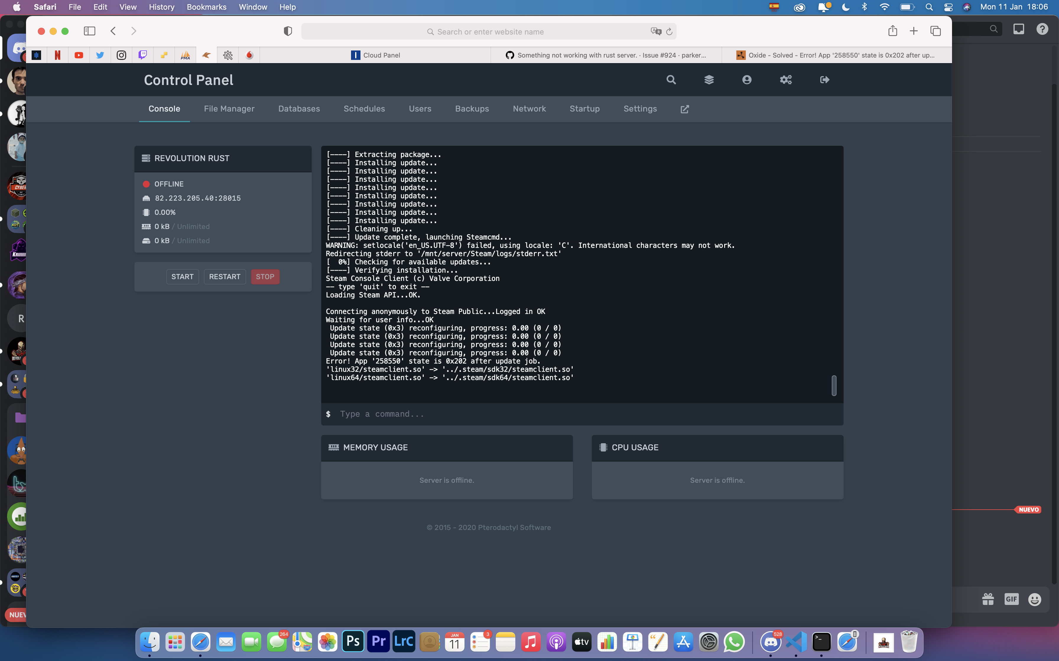 Something not working with rust server. · Issue #924 · pelican-eggs/eggs · GitHub