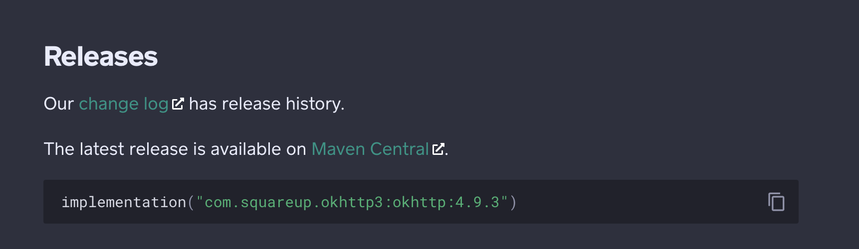 Remove external link icon in website · Issue #7060 · square/okhttp · GitHub