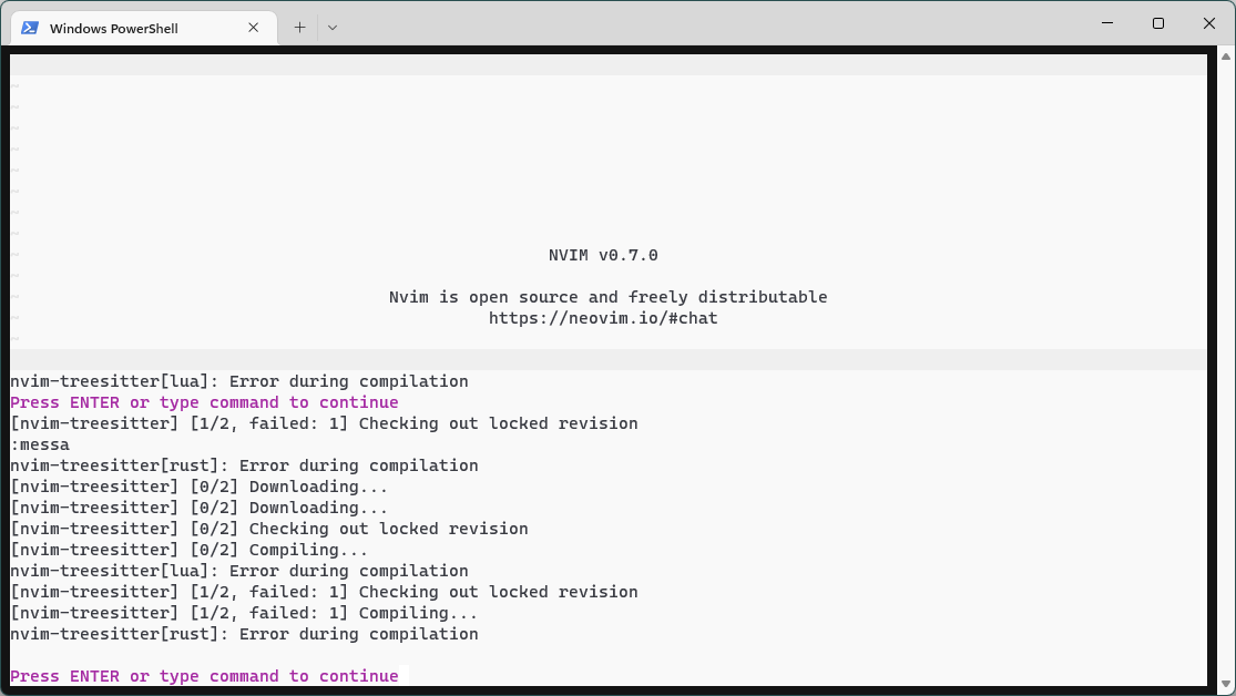 nvim-treesitter doesn't seem to work in windows. · Issue #2135 · nvim-treesitter/nvim-treesitter ...