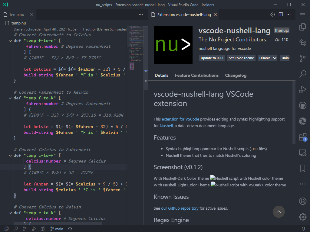 1551 Or 1552 Broke My Extension Sytnax Highlighting Vscode Nushell Lang · Issue 121972