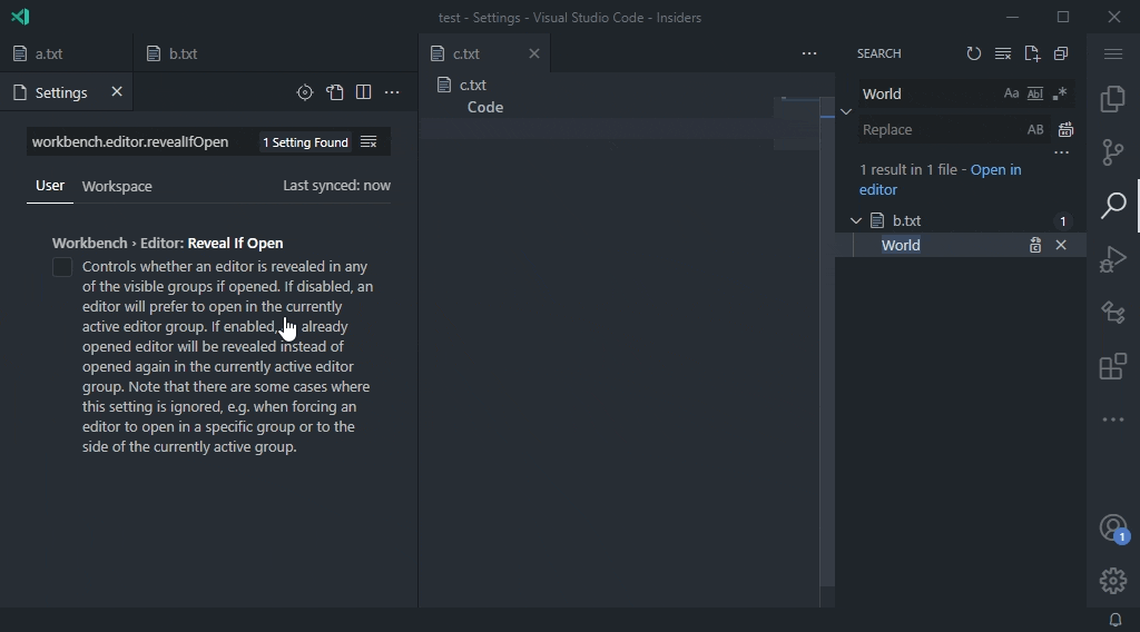 vscode opens new duplicate file tab if focus is not on existing-tab's ...