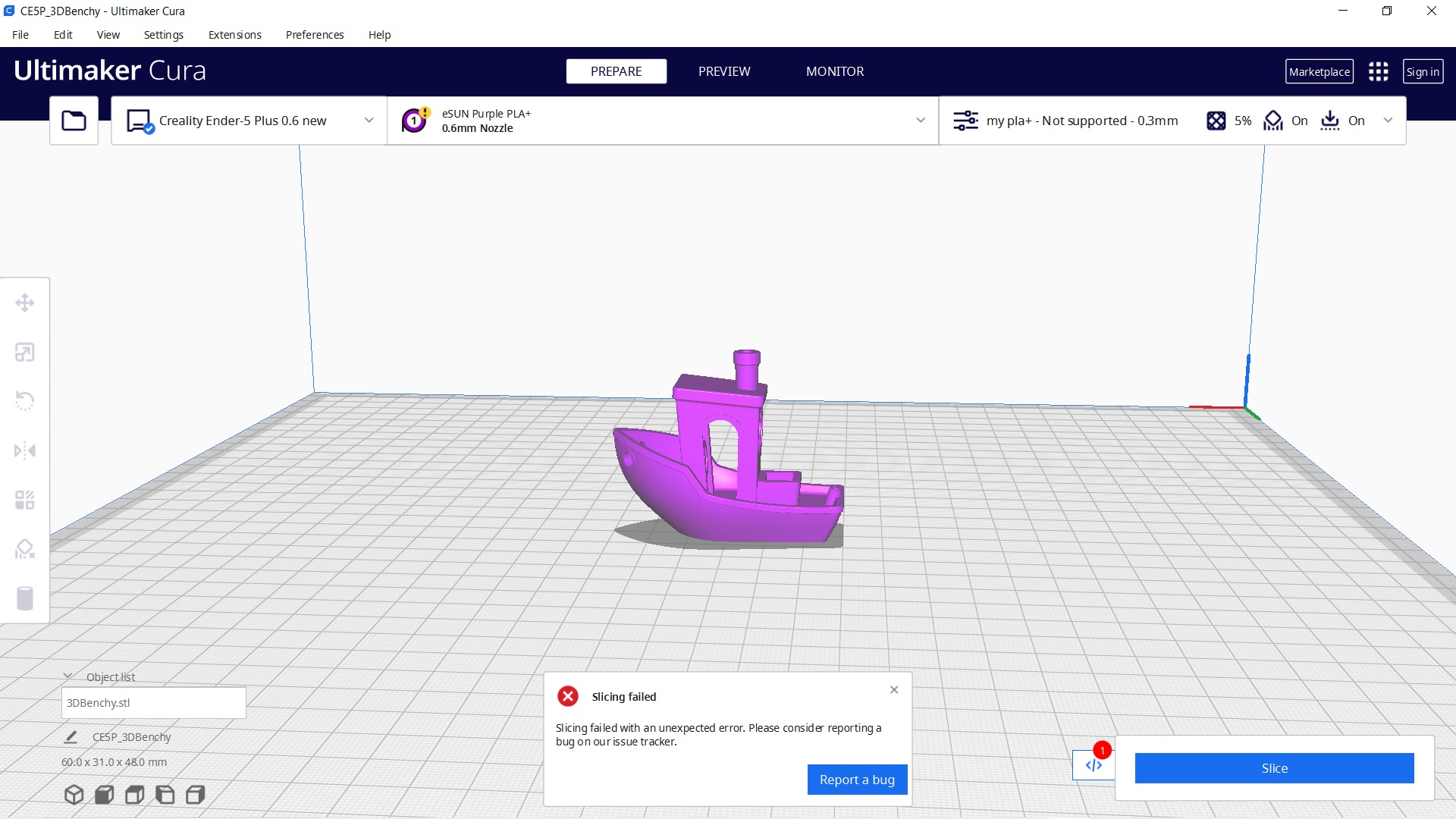 Slicing Failed · Issue 15487 · Ultimaker Cura · Github
