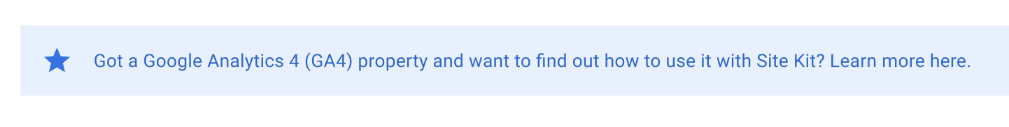 Display notice to inform about GA4 · Issue #2219 · google/site-kit-wp · GitHub