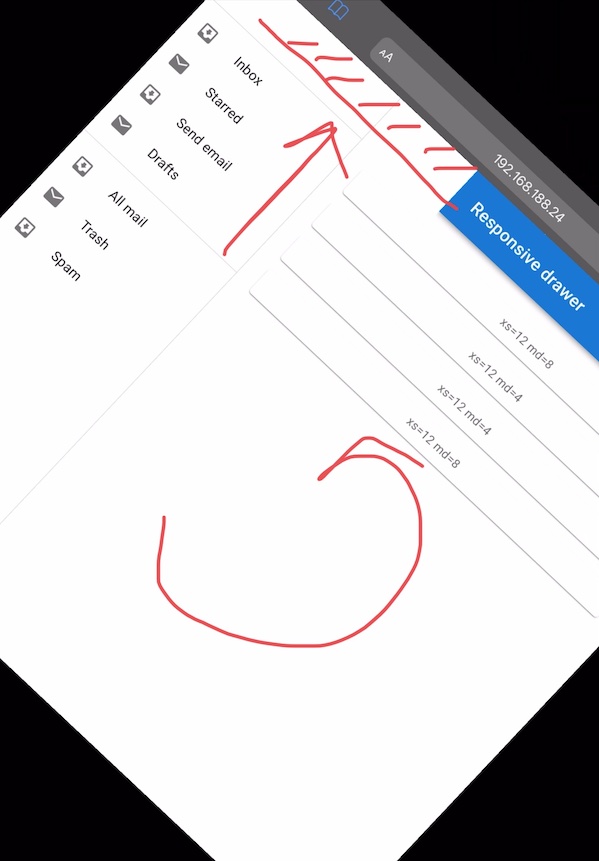 Responsive Drawer - Clipped under the app bar - shifting on iPad rotation · Issue #26704 · mui ...
