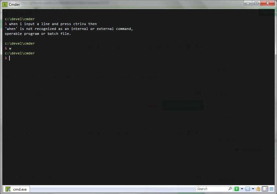 ctrl+u issue？ · Issue #2157 · cmderdev/cmder · GitHub