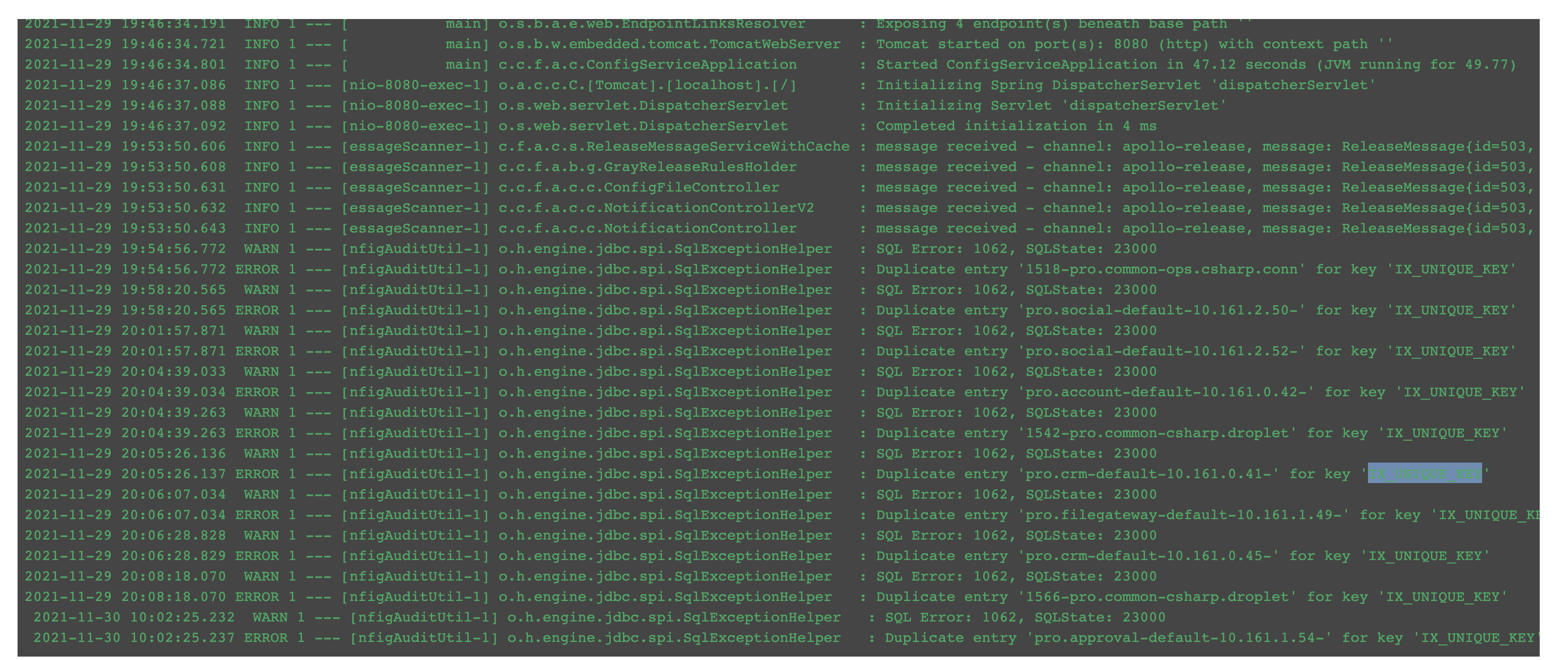 SQL Error 1062 SQLState 23000 Issue 4122 Apolloconfig apollo sql-error-1062-sqlstate-23000-issue-4122-apolloconfig-apollo
