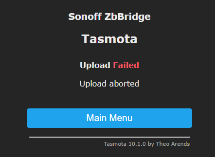Upload Failed/Upload aborted · arendst Tasmota · Discussion #14668 · GitHub