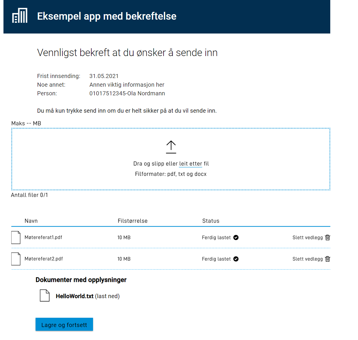 Support fileupload in confirmation view · Issue #24 · Altinn/app-template-dotnet · GitHub