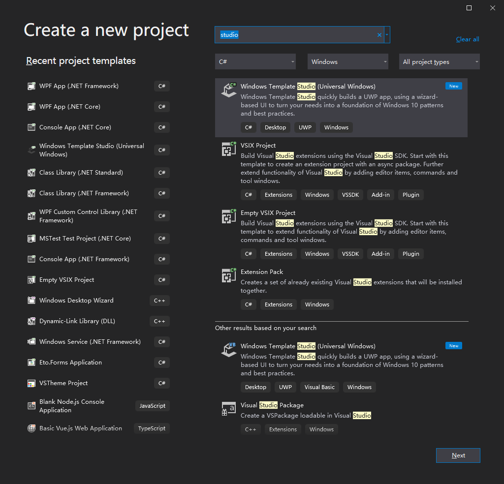 WPF templates are not visible after the installation of .net 5 prevew 5 ...