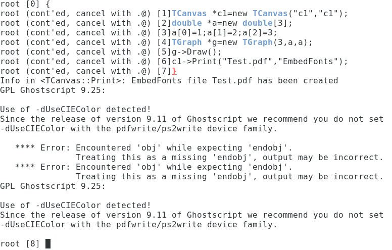 Printing pad to pdf is missing endobj in some cases · Issue #13560 · root-project/root · GitHub