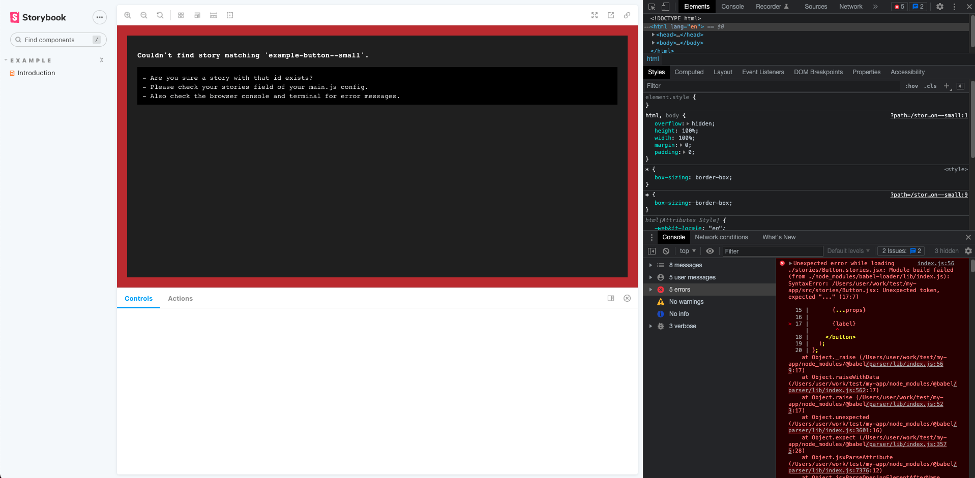 Babel errors not rendered in browser · Issue #17272 · storybookjs/storybook · GitHub