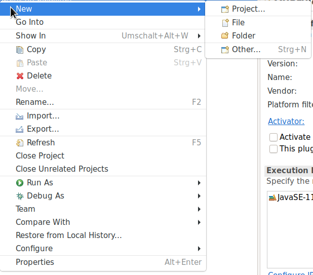 File New And Contextmenu New Are Inconsitent · Issue 505 · Eclipse Platform Eclipse Platform
