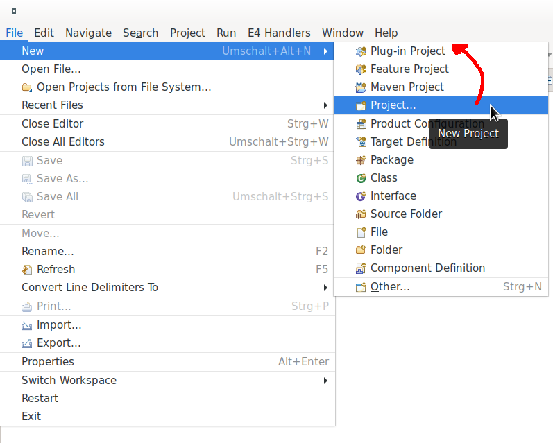 New Project ... should be on top in the File > New menu · Issue #504 · eclipse-platform/eclipse ...