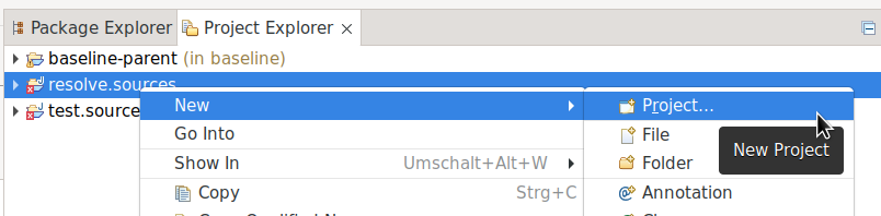 File > New and ContextMenu New are inconsitent · Issue #505 · eclipse-platform/eclipse.platform ...