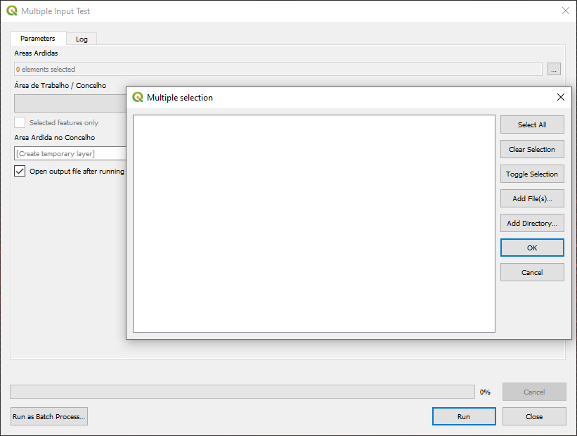 Multiple Input Parameter In Modeler Shows Internal Layers Of The Model