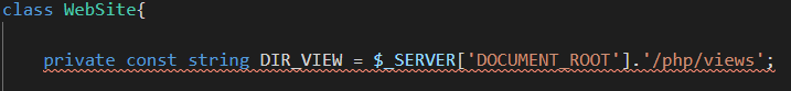 PHP constant in class syntax error · Issue #90996 · microsoft/vscode · GitHub