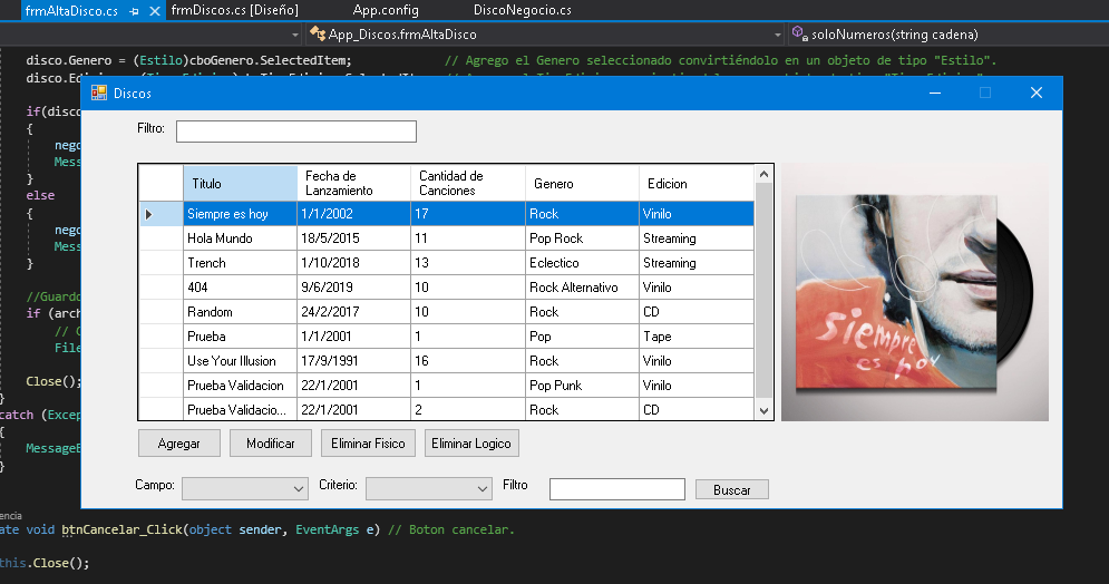 GitHub - Elias-Martin-Almada/CsharpNivel2-AppDiscos: Practica del Curso C# Nivel 2, una app para ...