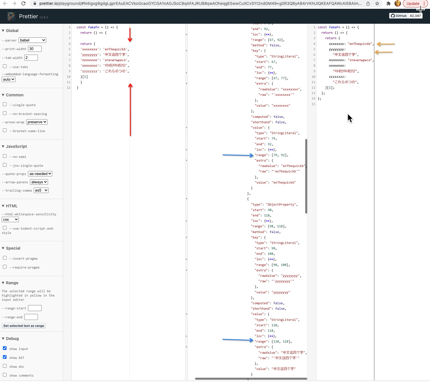print-width: wrapping behavior shows different between languages ...
