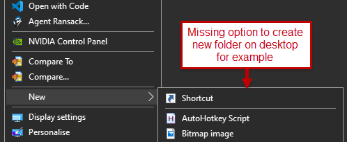 Win10/CE7.2: Lost ability to create new folders after creating ...