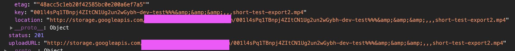 Google Cloud Storage upload url returns incorrectly when URL contains escapable characters ...