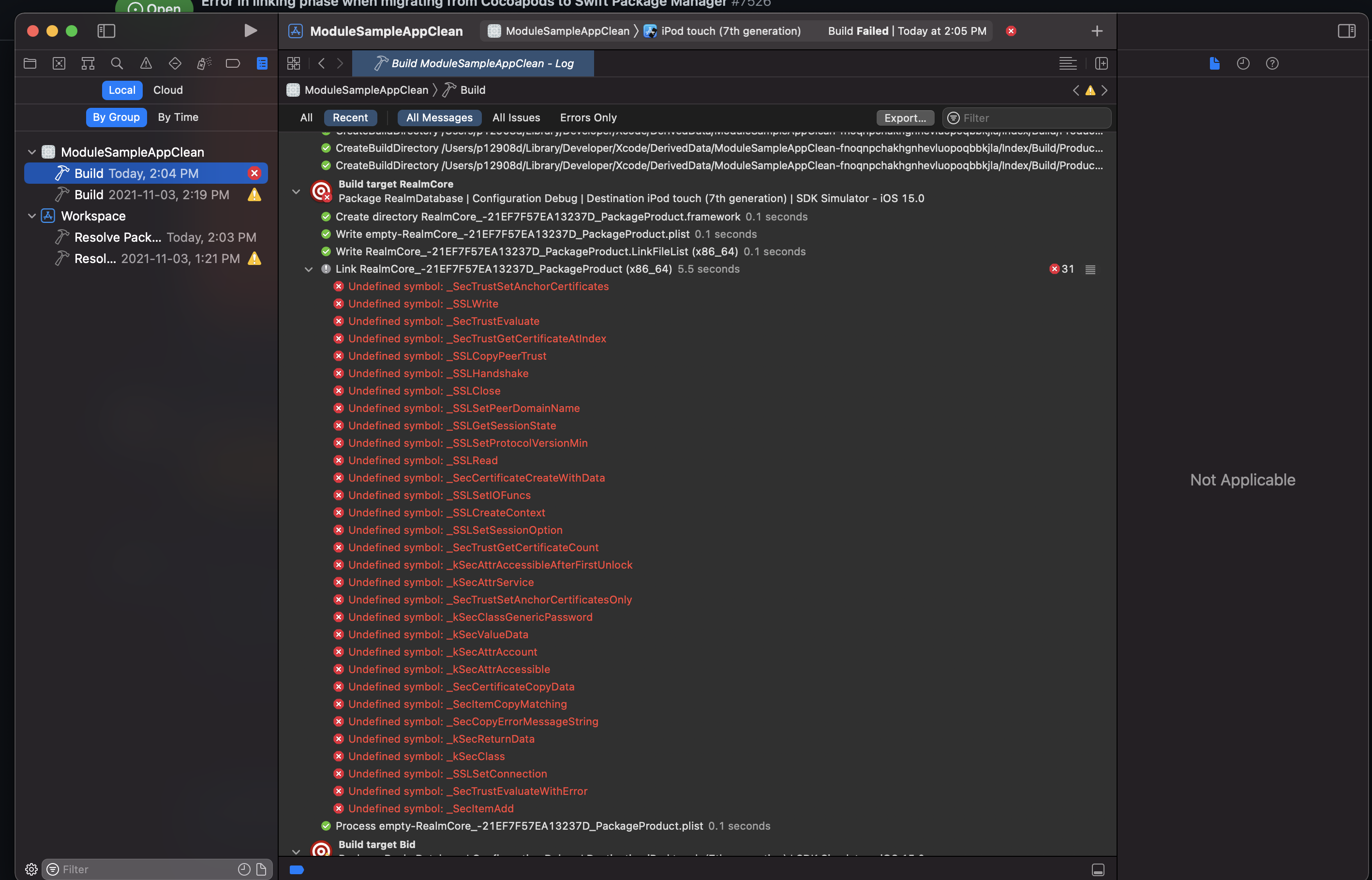 Error In Linking Phase When Migrating From Cocoapods To Swift Package Manager · Issue 7526 8430