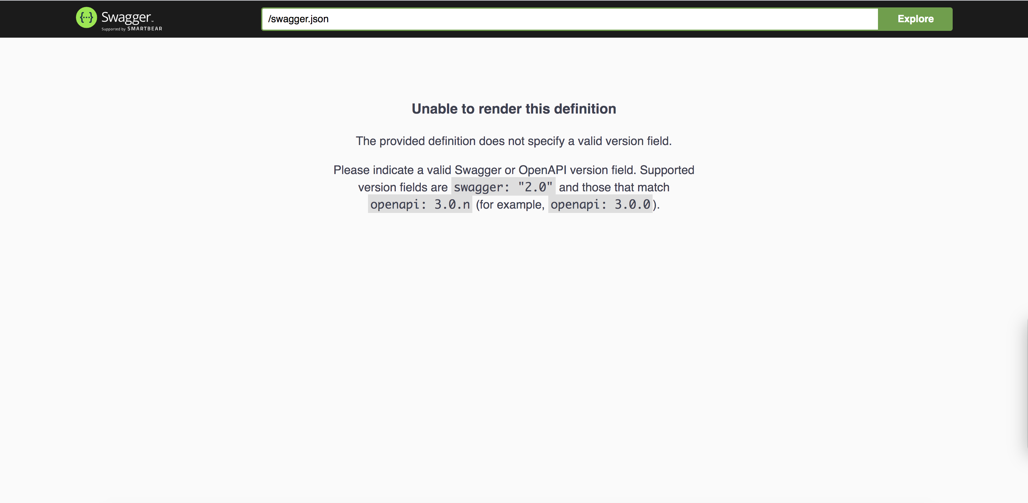 Having a validation property of "entries" causes a "missing valid version" error message ...