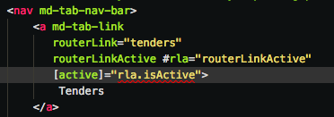 Identifier 'isActive' is not defined. 'RouterLinkActive' does not contain such a member · Issue ...