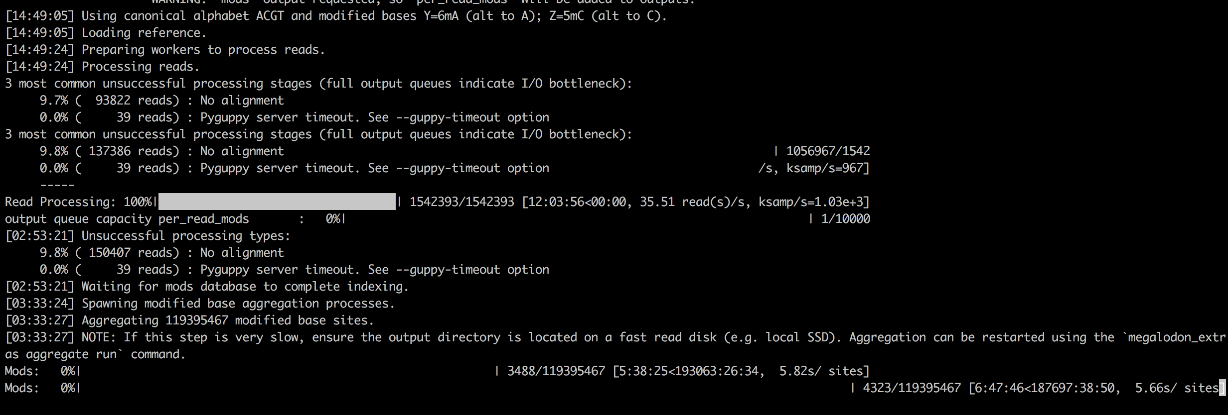 Aggregation takes longer time than normal · Issue #40 · nanoporetech/megalodon · GitHub
