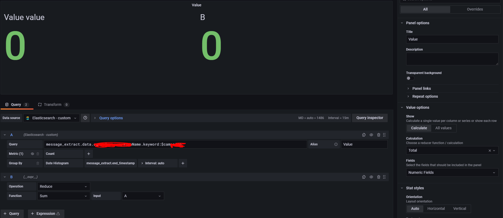 Elastic Search Data Source With Query Expression Using Dashboard Filter value Query To 